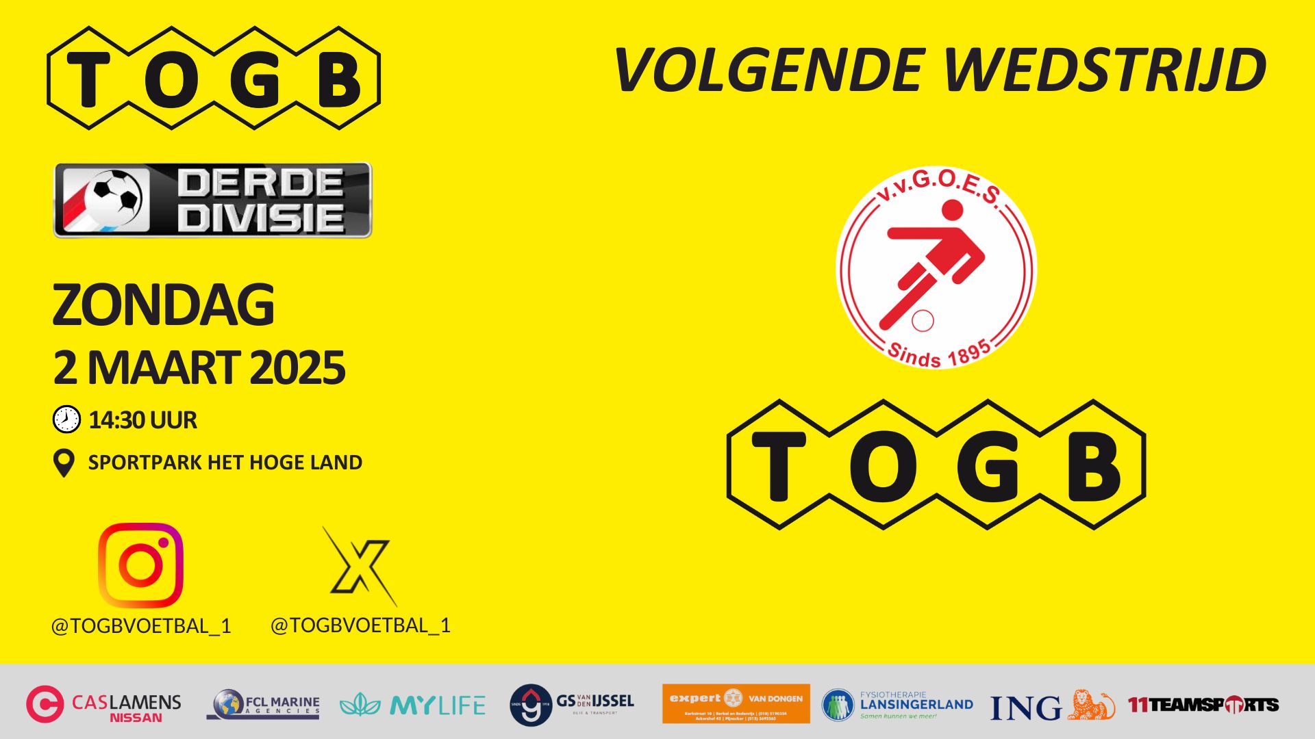 Cruciale punten op het spel bij vv Goes-TOGB | S.V. TOGB